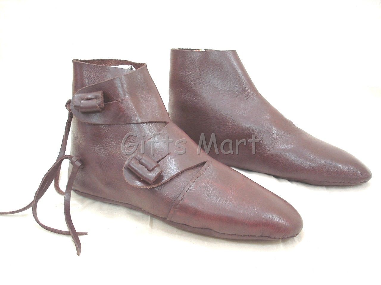 Medieval Leather Shoes Costume Boots for Men Ancient Leather Ankle ...