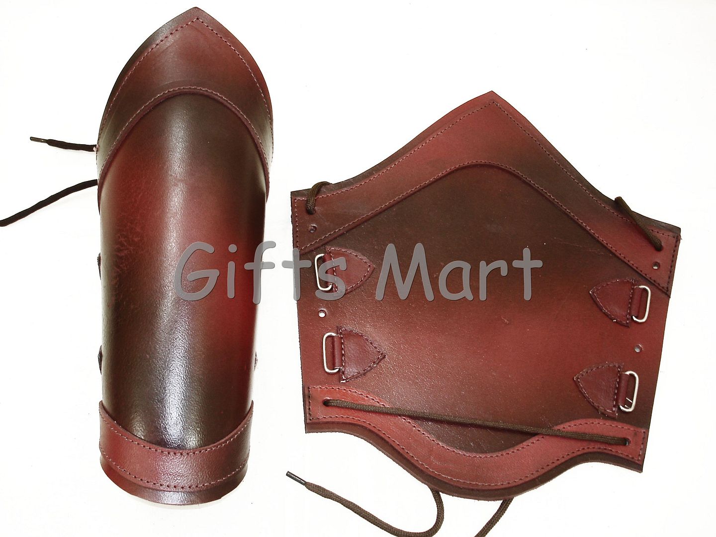 MEDIEVAL LEATHER ARM GUARD SET ARCHERY BRACERS Vembracers Costume Armor ...