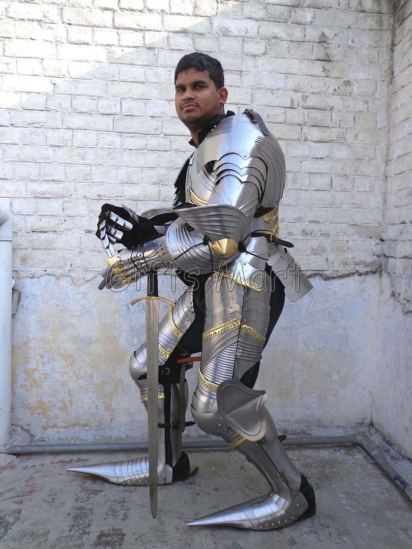 Fully Wearable Medieval Gothic Suit of Armor 15th Century Knight Muscle ...