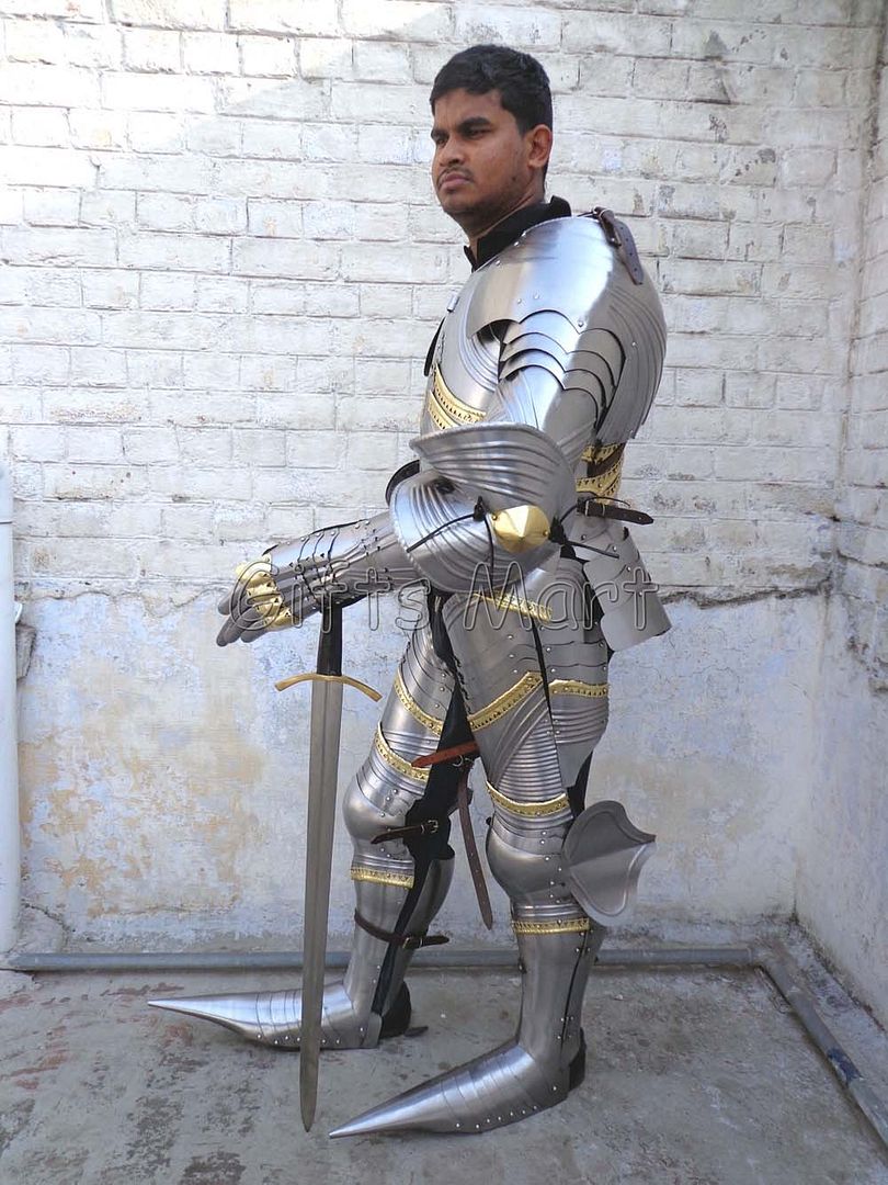Fully Wearable Medieval Gothic Suit of Armor 15th Century Knight Muscle ...